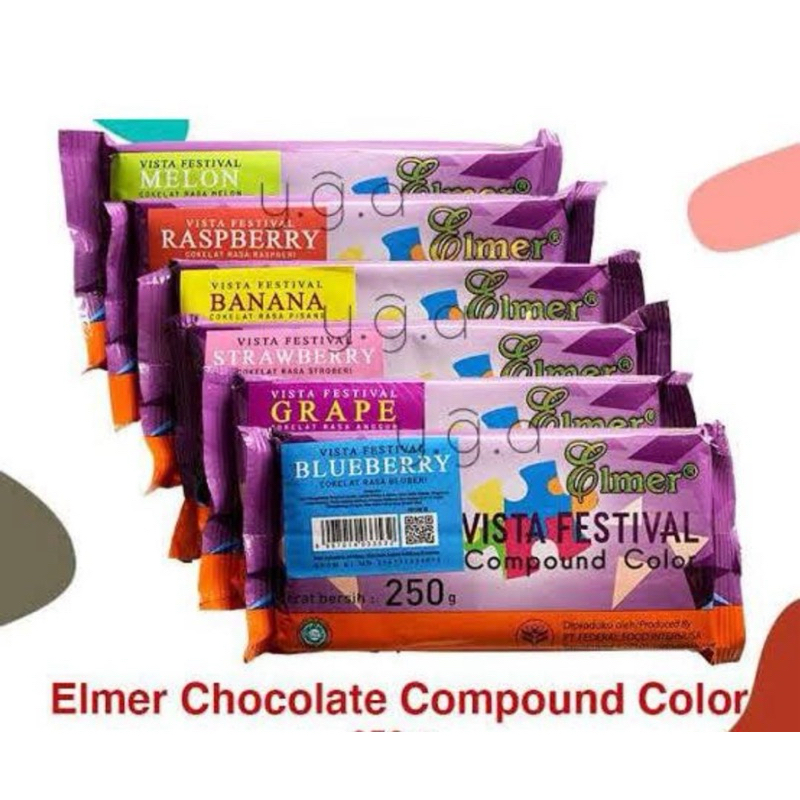 Jual ELMER CHOCOLATE COMPOUND COLOUR 250gram/ elmer coklat blok warna ...