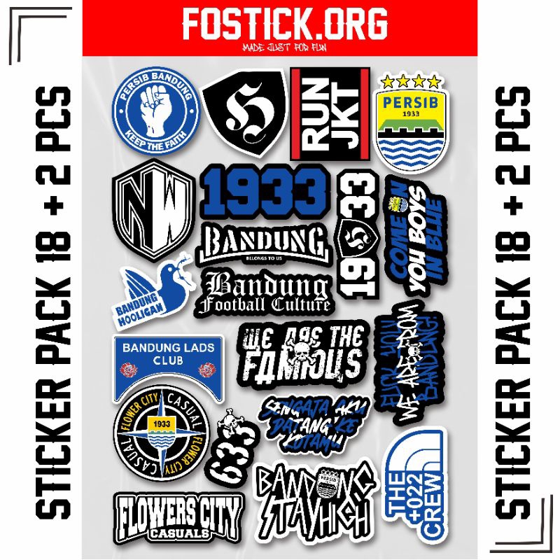 Jual STICKER PACK PERSIB BANDUNG | STIKER PERSIB BANDUNG [18+2pcs ...