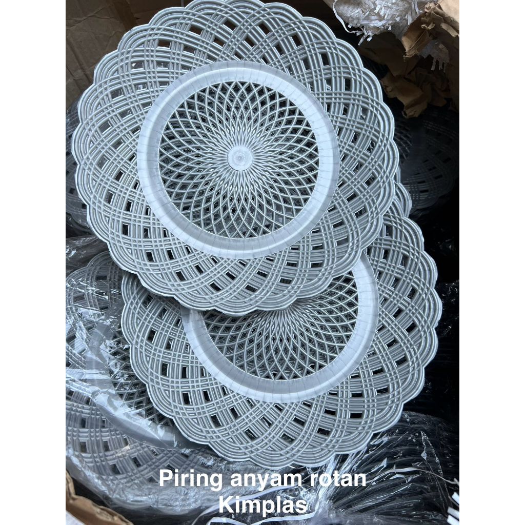 Jual Piring Anyam Rotan Plastik Kimplast 24 cm isi 12 pcs | Shopee ...