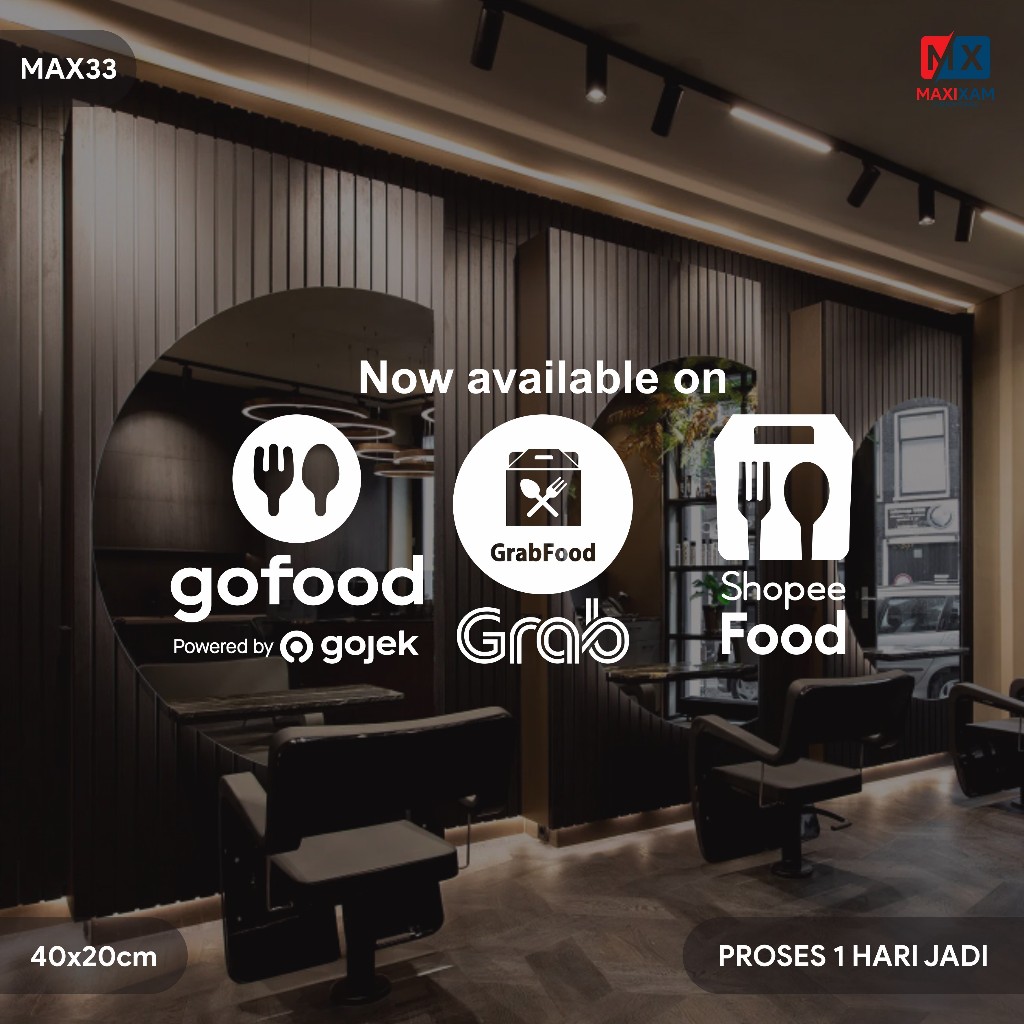 Jual Sticker Dinding Food Stiker Kaca Custom Nama Anda Max33 | Shopee Indonesia