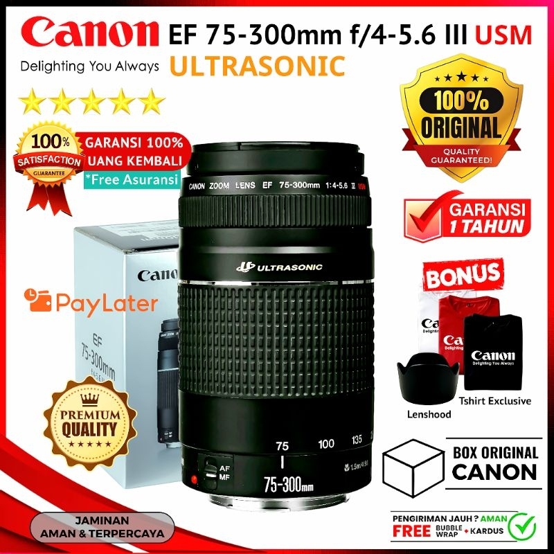 Jual Lensa Tele Canon EF 75-300mm f/4-5.6 III USM ULTRASONIC for Canon ...