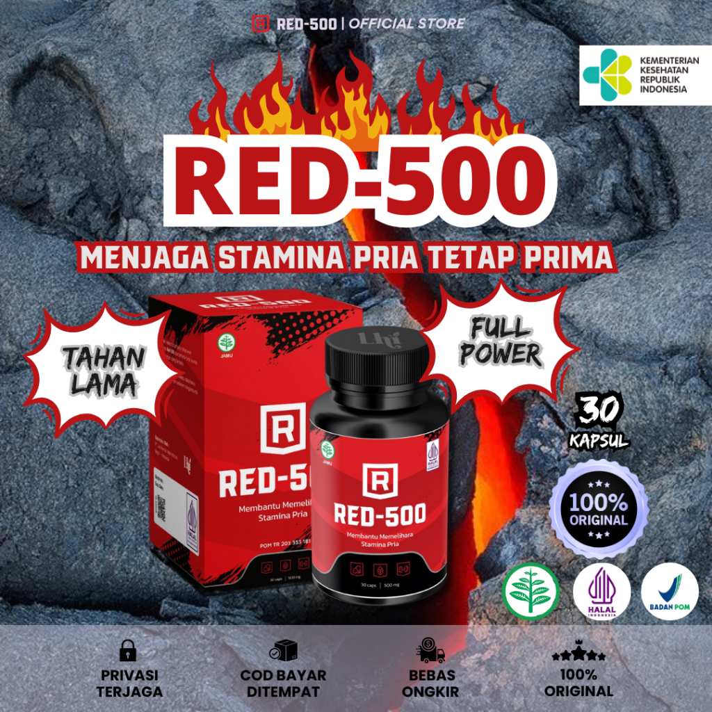 Jual RED-500 Suplemen Obat Kuat Pria1 Botol Isi 30 Kapsul Privasi Aman ...