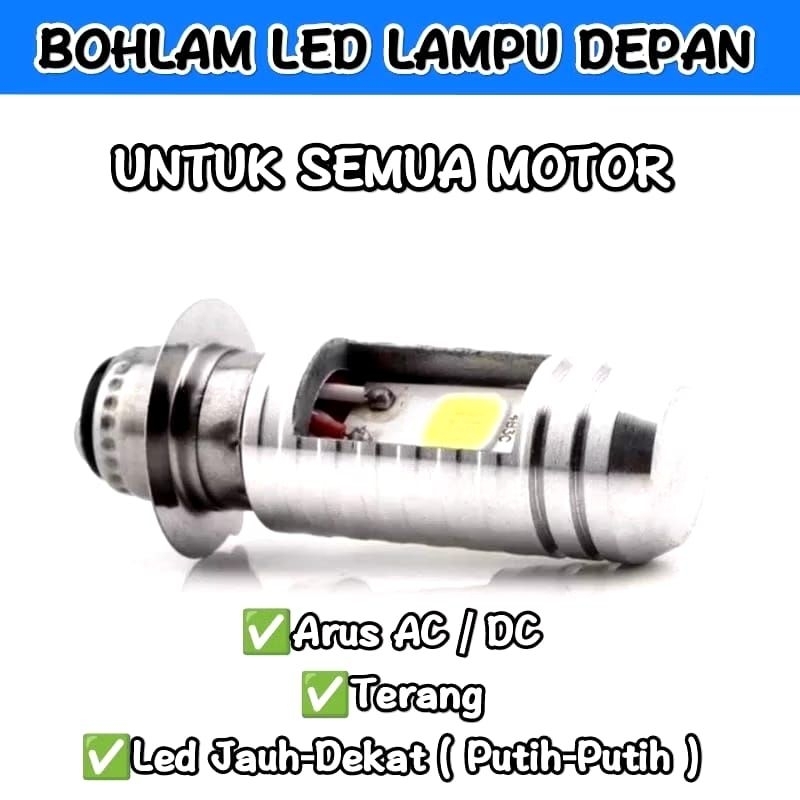 Jual Bohlam LED Depan H6 2 Sisi AC DC LED Utama Untuk Semua Motor ...