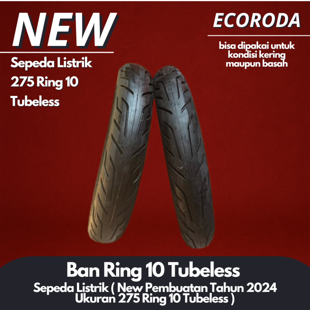 Jual Ban Sepeda Listrik Ring 10 Tubeless New Ori Depan Belakang Ukuran ...