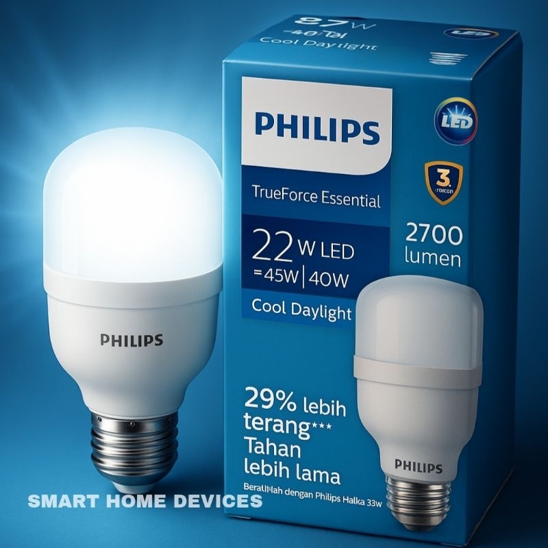 Jual Lampu PHILIPS Trueforce Essential 18 22 30 40 W Watt Cahaya Putih Cool Day Light 6500K ...