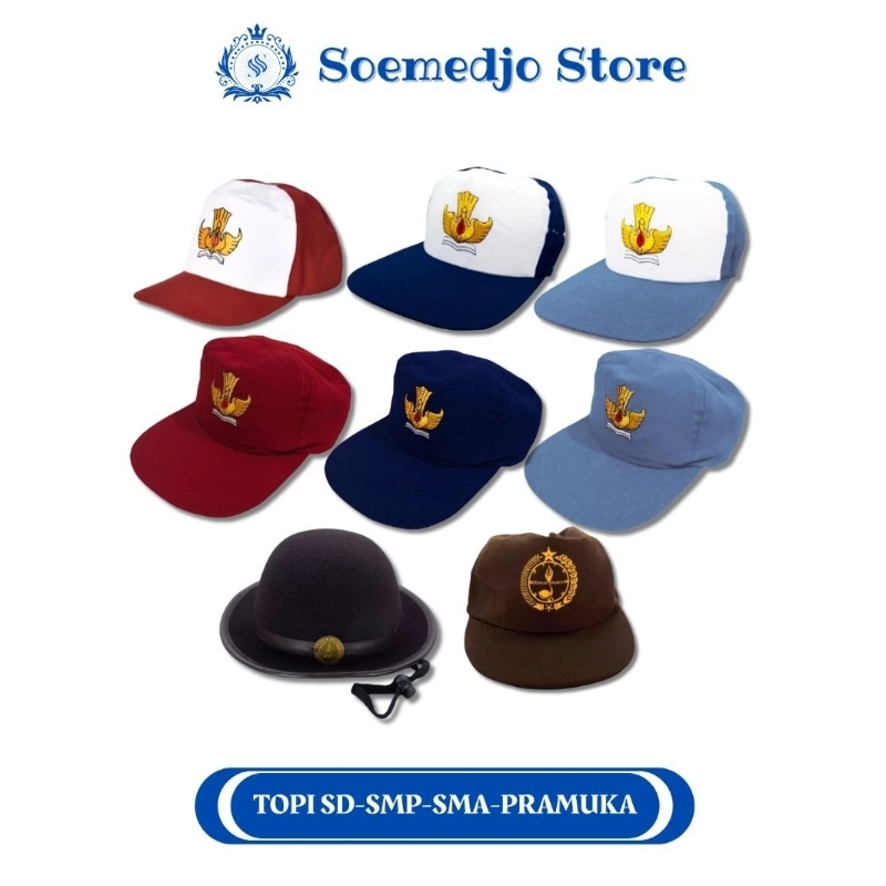 Jual Topi Sekolah SD SMP SMA Topi Pramuka Topi Boni Rajut Laken Pramuka ...
