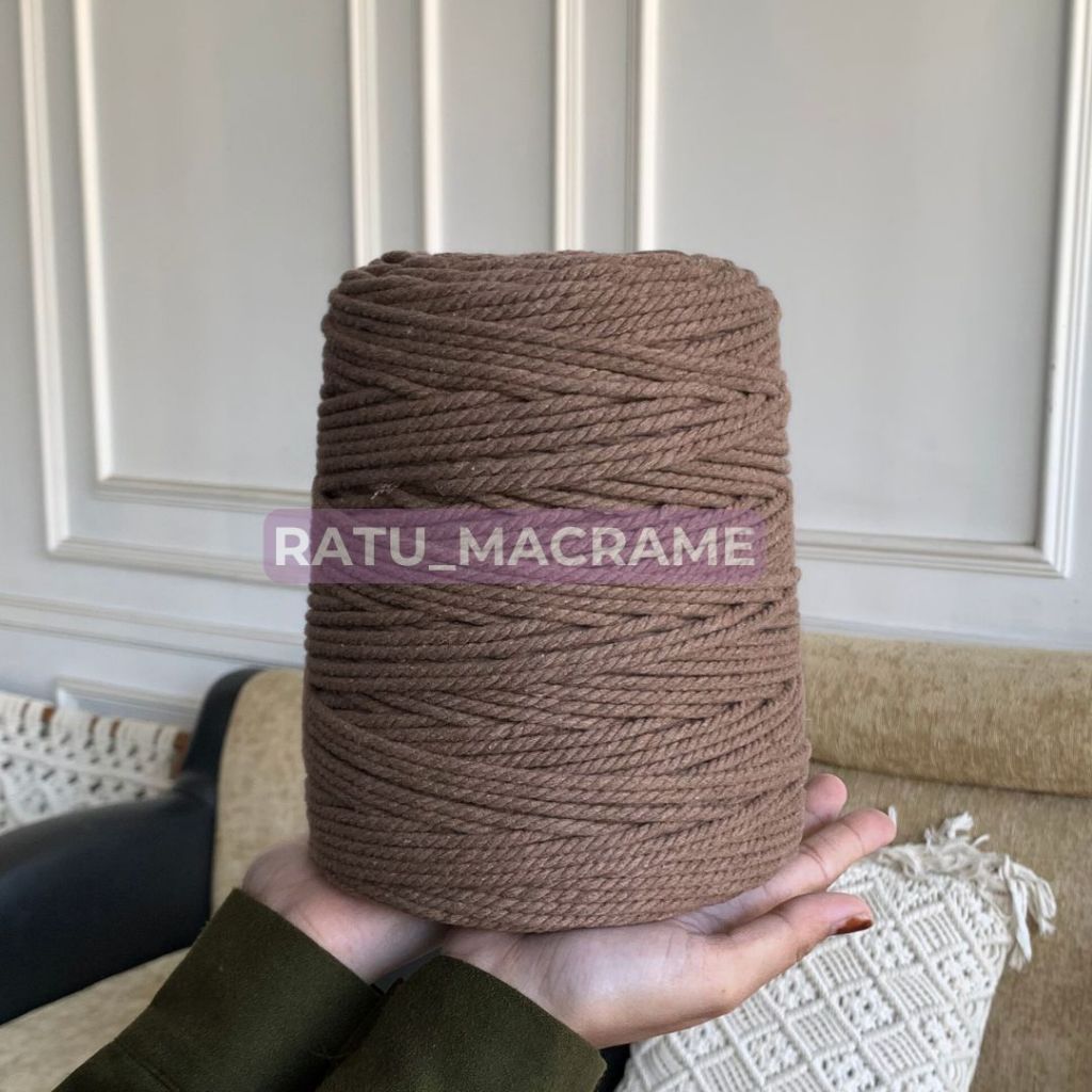 Jual Tali Katun Macrame COKLAT 3MM 4MM 1KG 3PLY | Shopee Indonesia