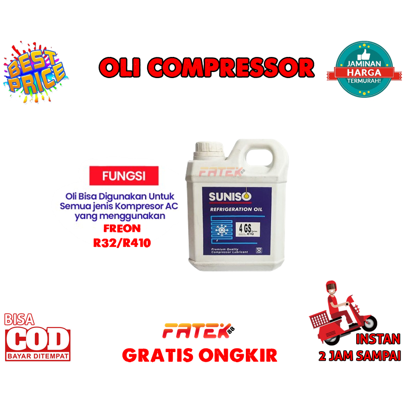 Jual OIL SUNISO 4GS DERIGEN 1LITER KOMPRESSOR AC| OLI COMPRESSOR OIL ...