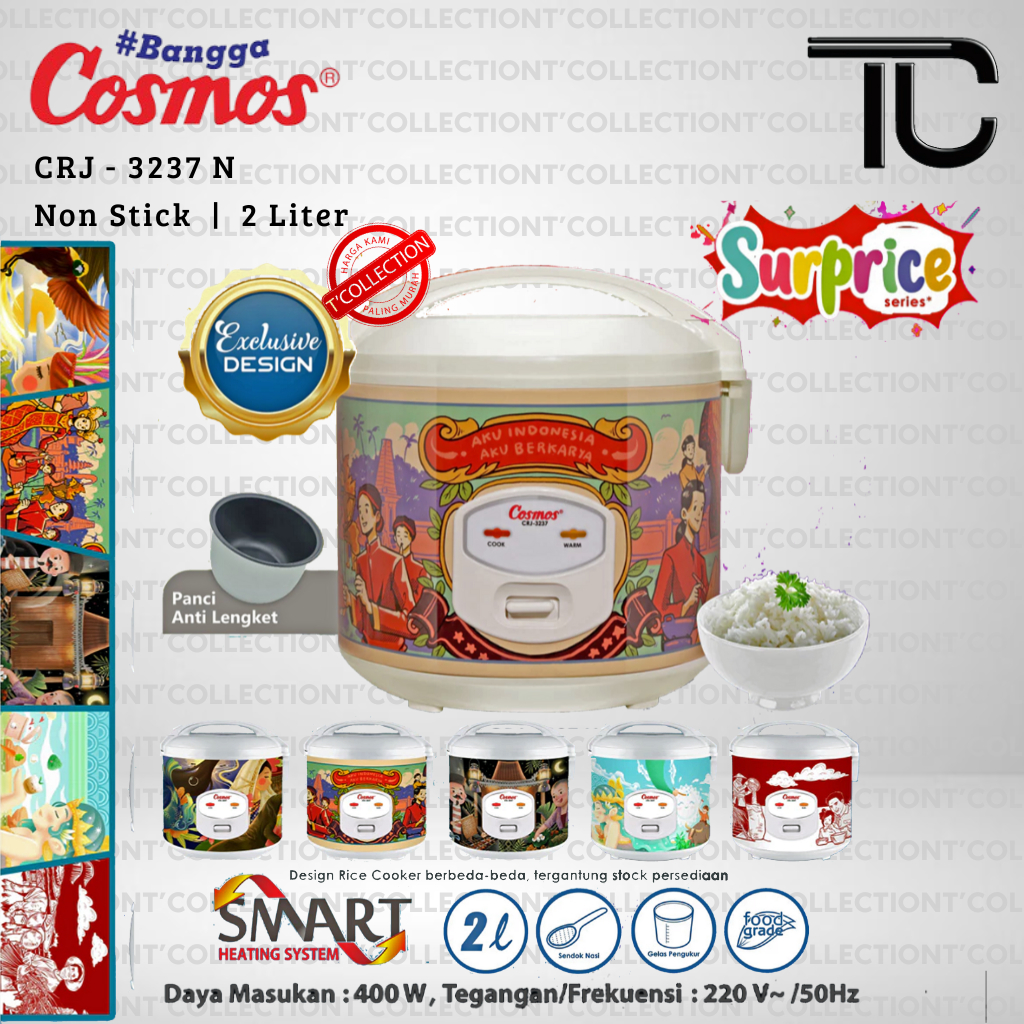 Jual Rice Cooker Magic Com Cosmos Kapasitas 2 Liter CRJ-3237N / CRJ ...
