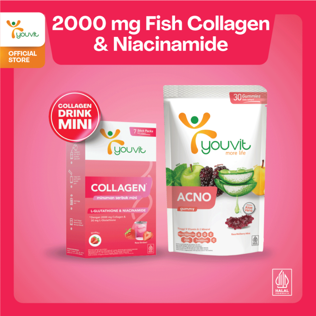 Jual Youvit Mini Collagen Drink 7 Hari & AcNO 30 Hari untuk Anti Aging ...