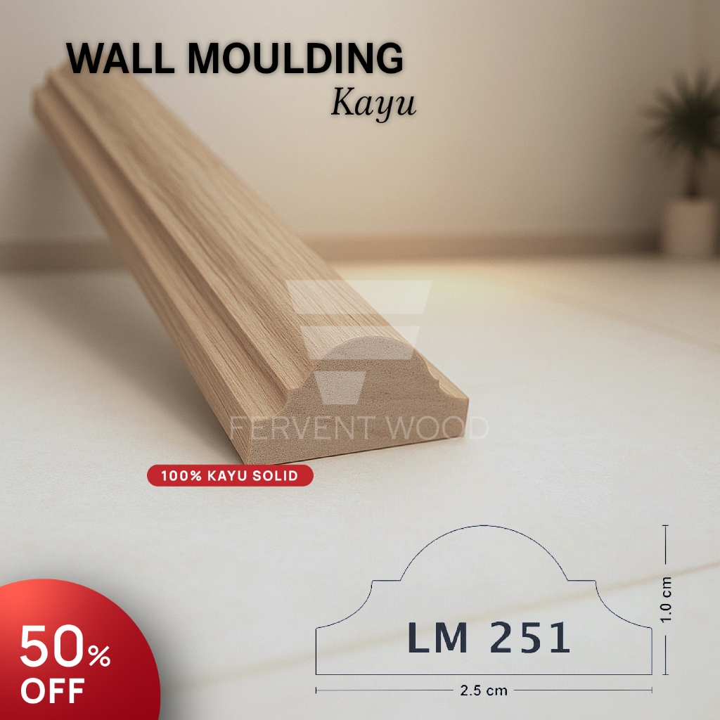 Jual FERVENT WOOD Wall Moulding Lis Profil Dinding Kayu Panjang 2m ...