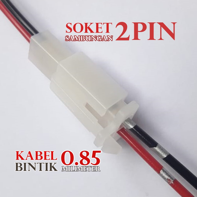 Jual Soket 2 Pin Sepasang Male Dan Female Untuk Motor dan Mobil Dengan ...