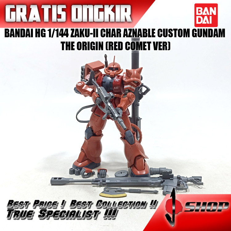 Jual BANDAI HG 1/144 ZAKU-II CHAR AZNABLE CUSTOM GUNDAM THE ORIGIN RED ...