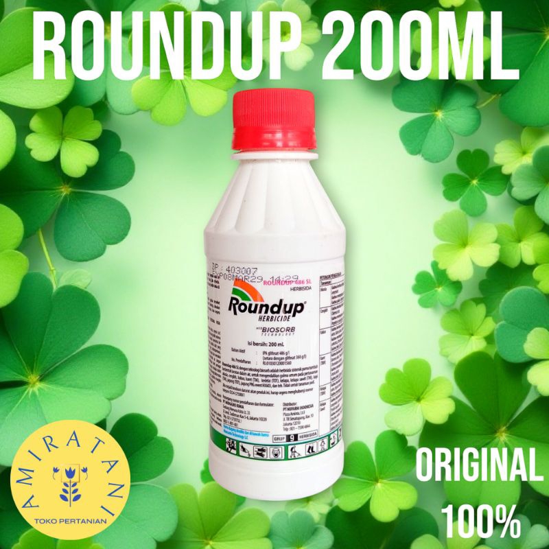 Jual HERBISIDA OBAT RUMPUT ROUNDUP 200ML PEMBASMI RUMPUT DAN GULMA ...