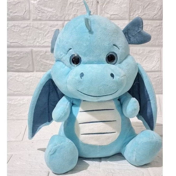 Jual boneka naga biru. boneka hewan binatang fantasi blue dragon mata ...