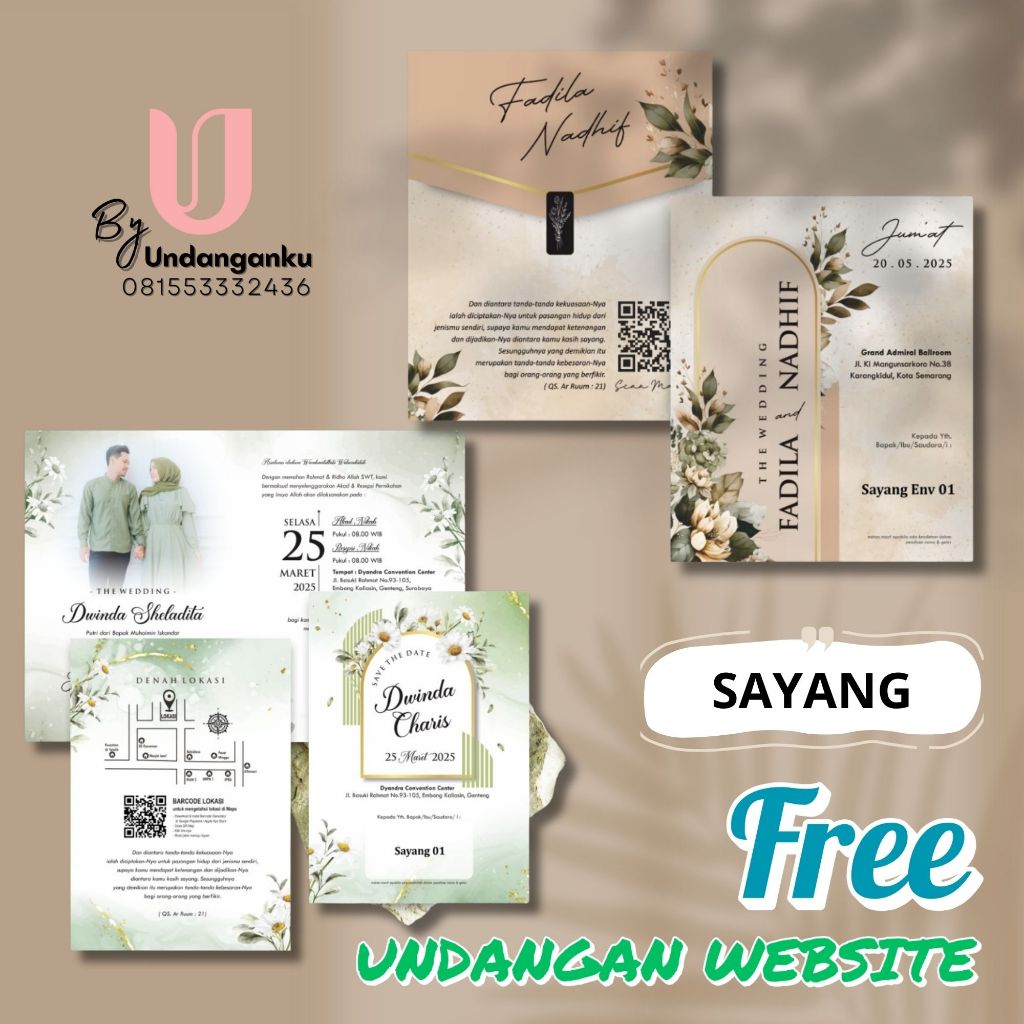 Jual UNDANGAN PERNIKAHAN CETAK | UNDANGAN AESTHETIC FLORAL | UNDANGAN ...