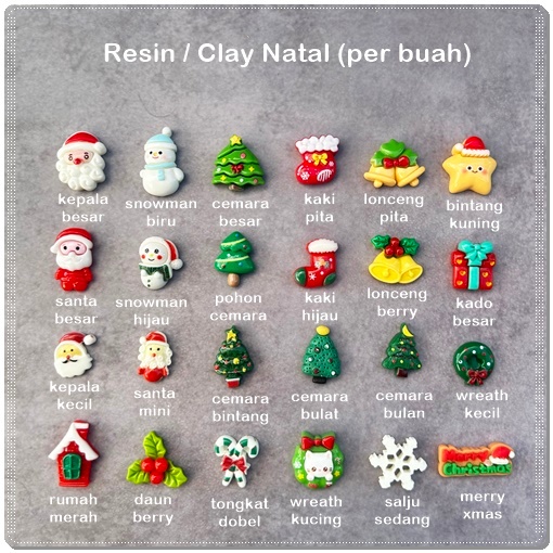Jual NATL-422 : Resin Tempelan Natal / Clay Natal Christmas Plastik ...