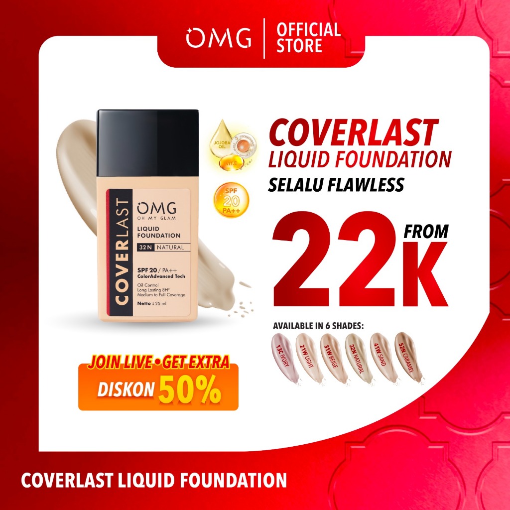 Jual BUBAH ALFIAN APPROVED! OMG Oh My Glam Coverlast Liquid Foundation ...