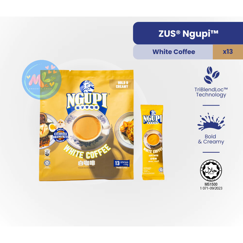 Jual NEW VARIANT ZUS COFFEE Ngupi White Coffee ( 33g x 13 sachet ...