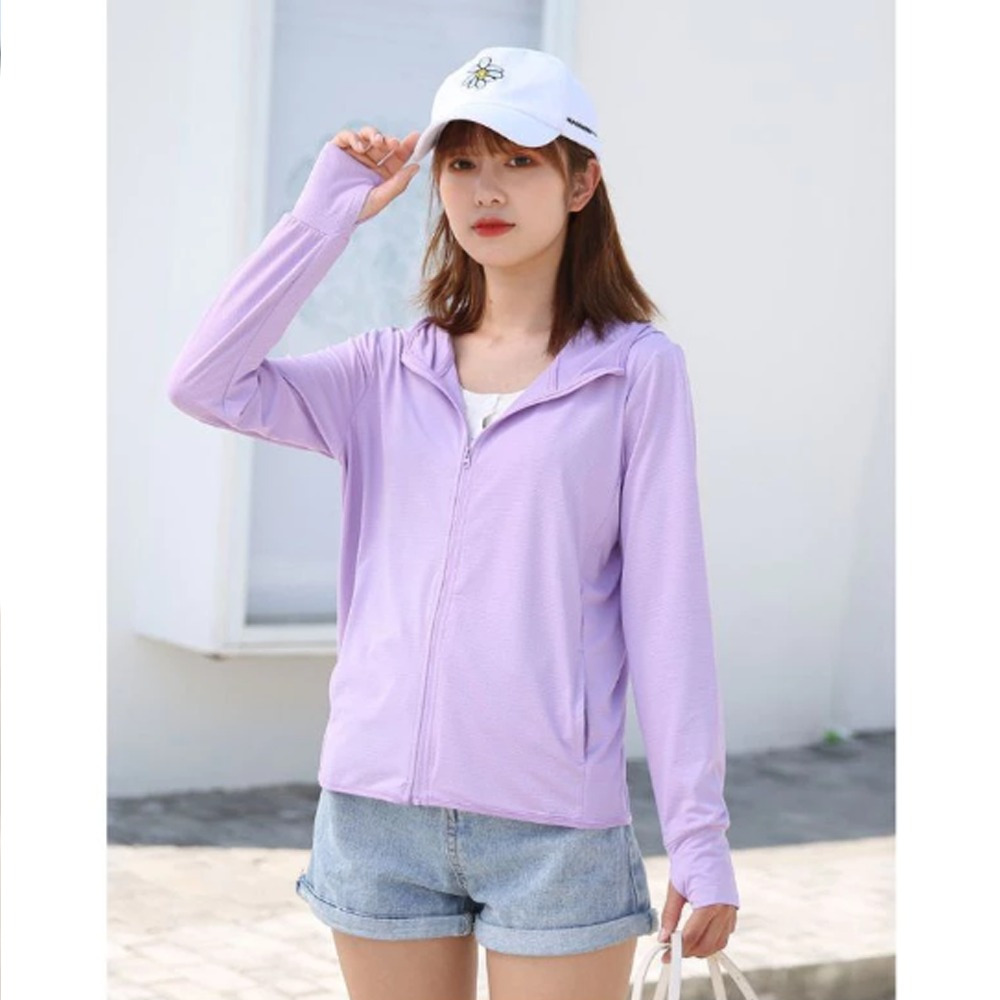 Jual Jaket Olahraga Pria - Wanita Pelindung UV Lilac Airism Lengan ...