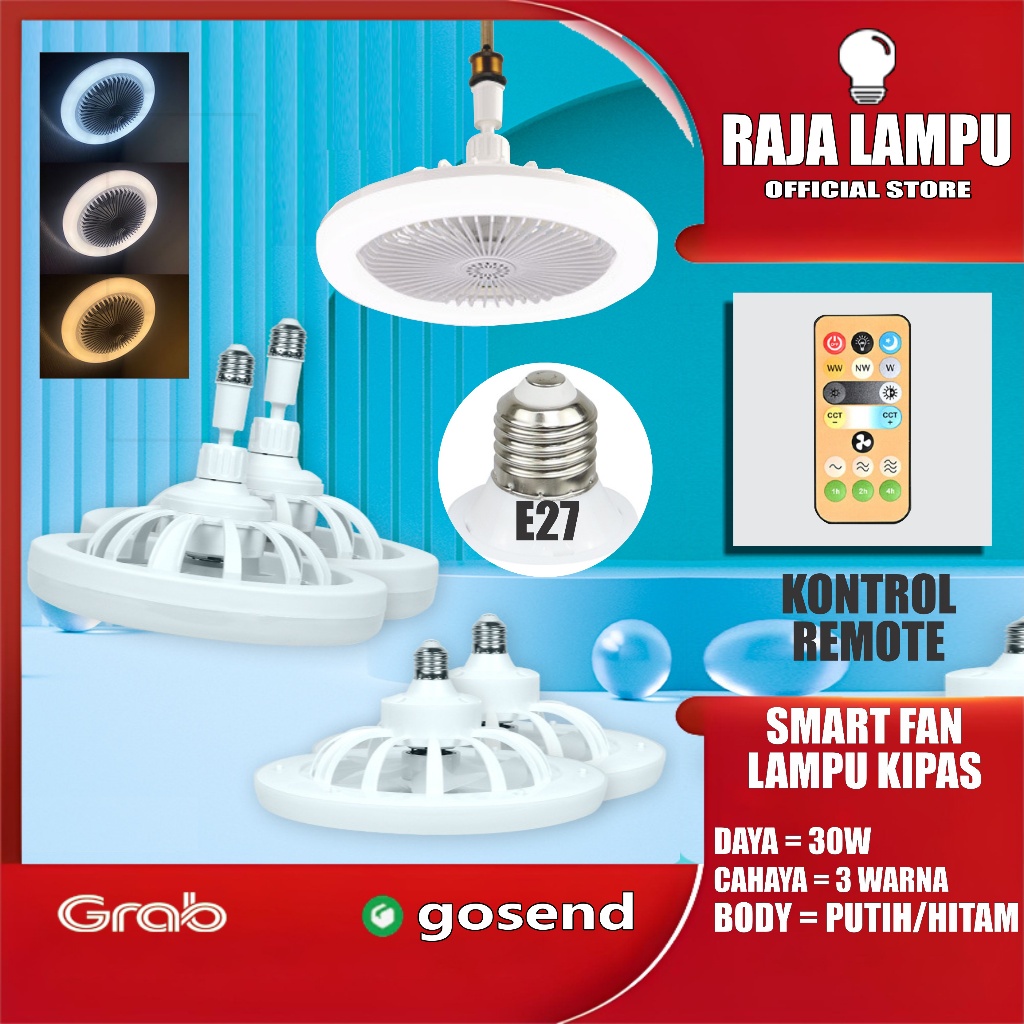 Jual 【Raja Lampu】Kipas Angin Plafon Lampu 2in1 Lampu kipas 18x28CM 30Watt/ Kipas langit-langit ...