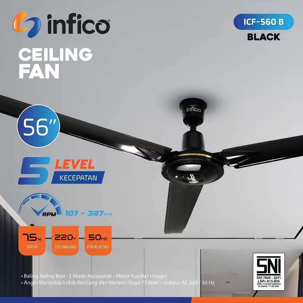 Jual KIPAS CEILING /PLAFON FAN BESI 3 DAUN 56 INCH PROFAN INFICO ...