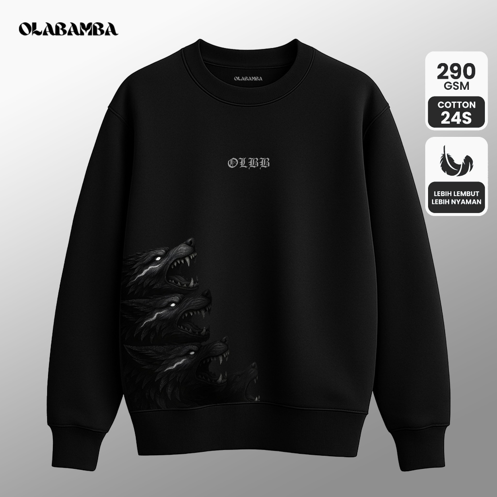 Jual OLBB Sweater Pria Original | Crewneck Pria Wanita | Sweater Wolf ...