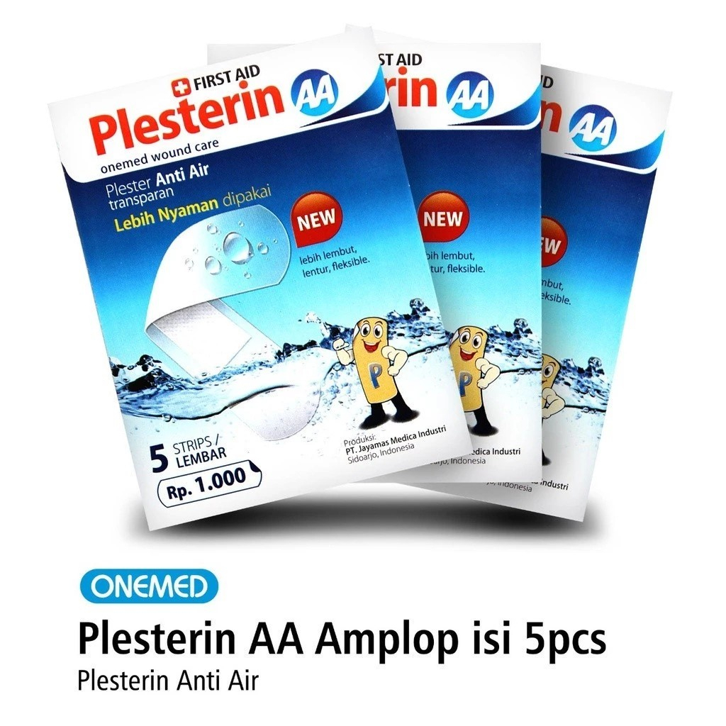 Jual PLESTERIN AA ANTI AIR TRANSPARAN AMPLOP ISI 5 ONEMED PLESTER LUKA ...
