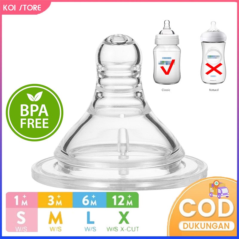 Jual KOI STORE Nipple Peristaltik Botol Susu Standar Bayi Slim / Wide ...
