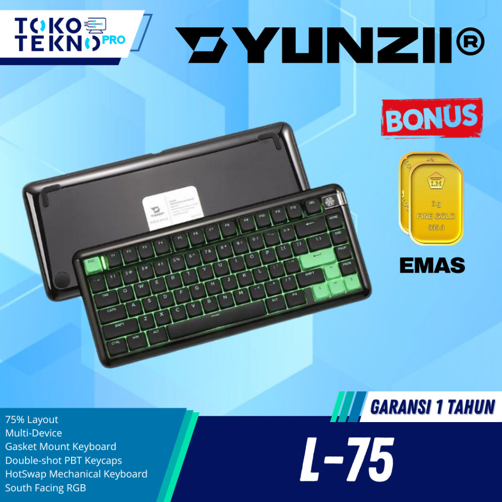 Jual Yunzii L75 / L-75 Low Profile Wireless Mechanical Keyboard ...