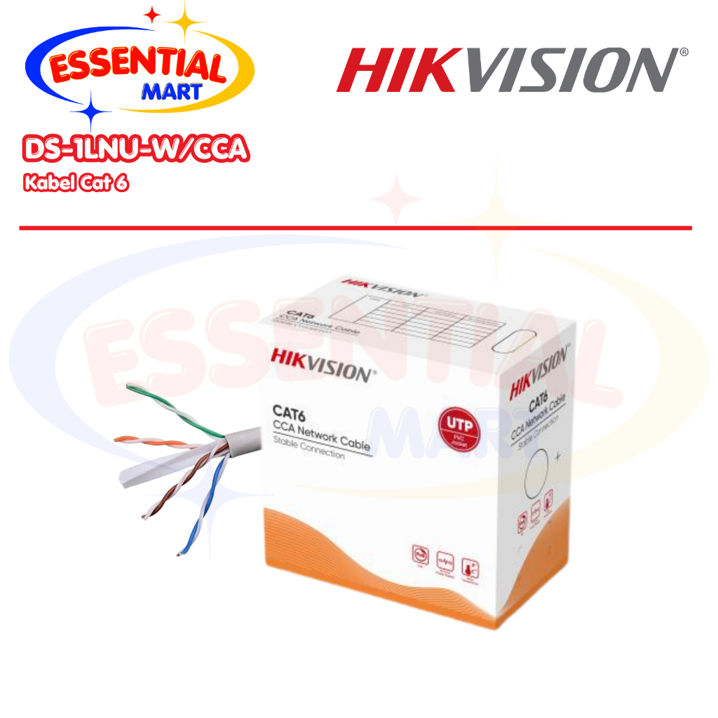 Jual Kabel LAN Hikvision UTP Cat 6 DS-1LN6U-W/CCA Cat6 305M White | Shopee Indonesia