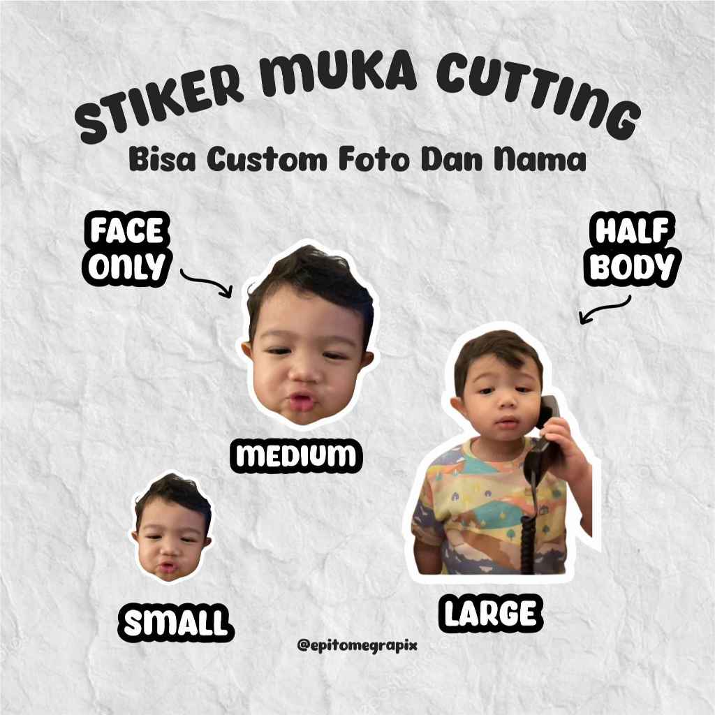 Jual [ISI 12 PCS] Stiker Muka Custom | Stiker Foto Wajah | Mini Stiker ...