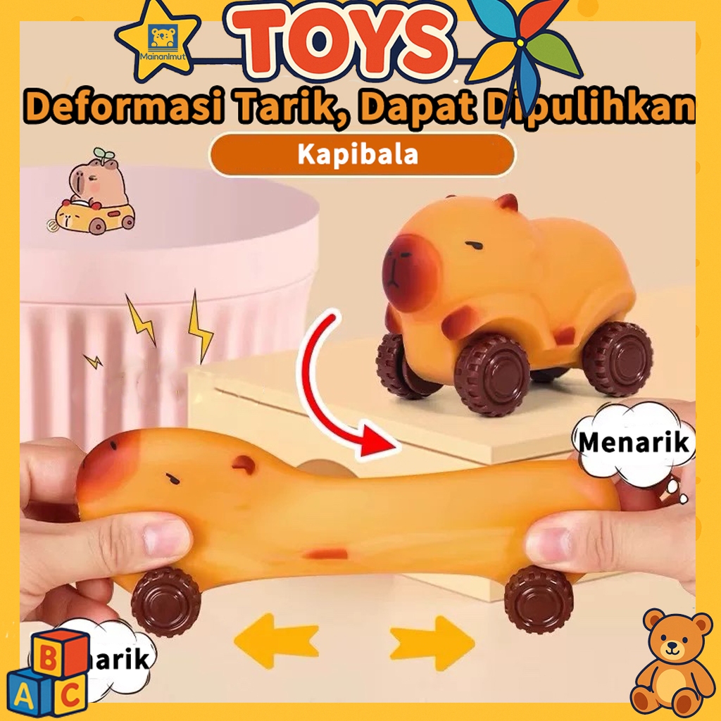 Jual 【Mainanlmut】Mainan Squishy Car Capybara Toy Kapiba Car Trolley ...