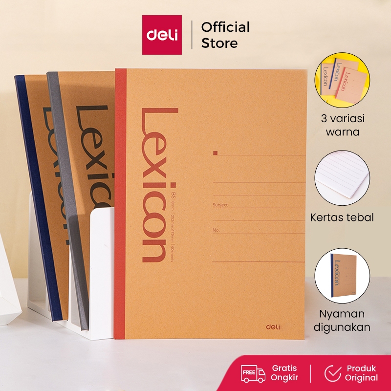 Jual Deli Buku Catatan Kerja / Office Soft Cover Notebook B5 7641 ...