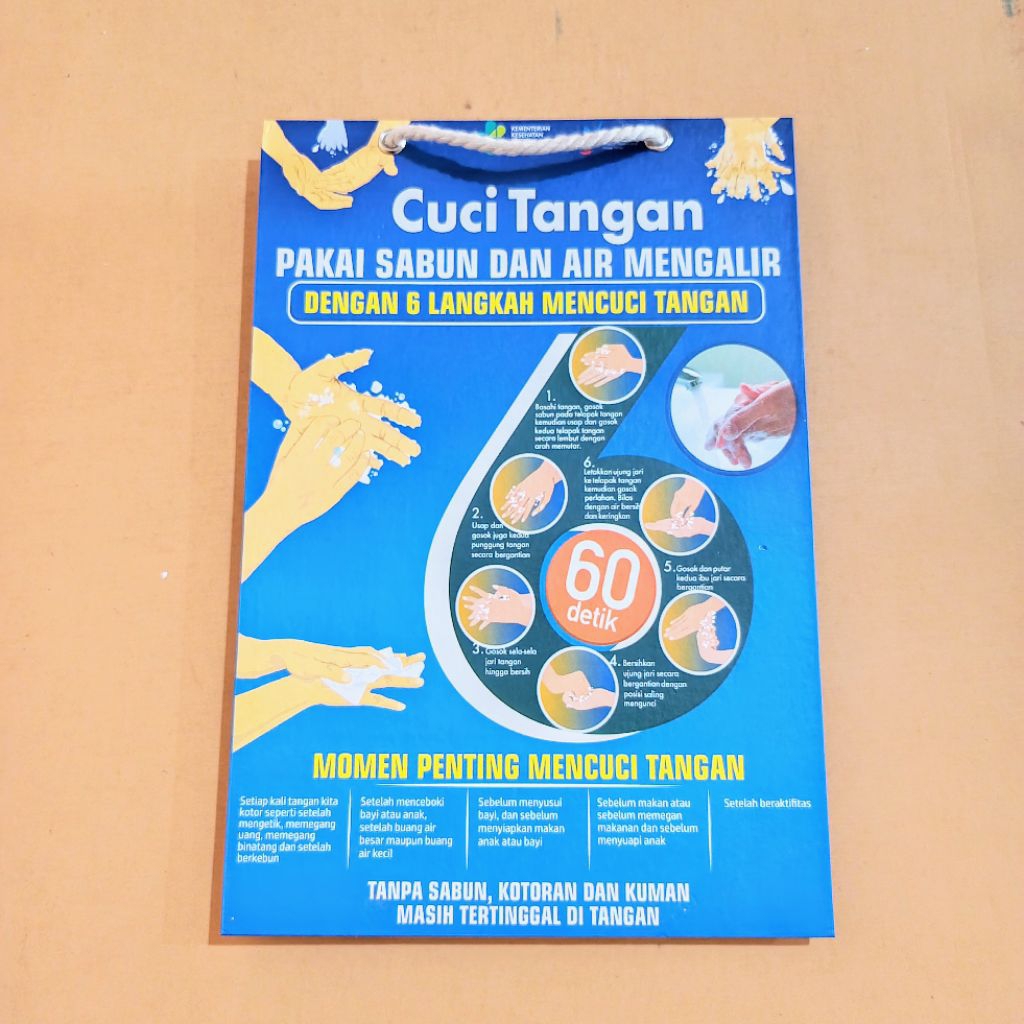 Jual Hard Poster Cuci Tangan Pakai Sabun Dan Air Mengalir - Poster Cuci ...