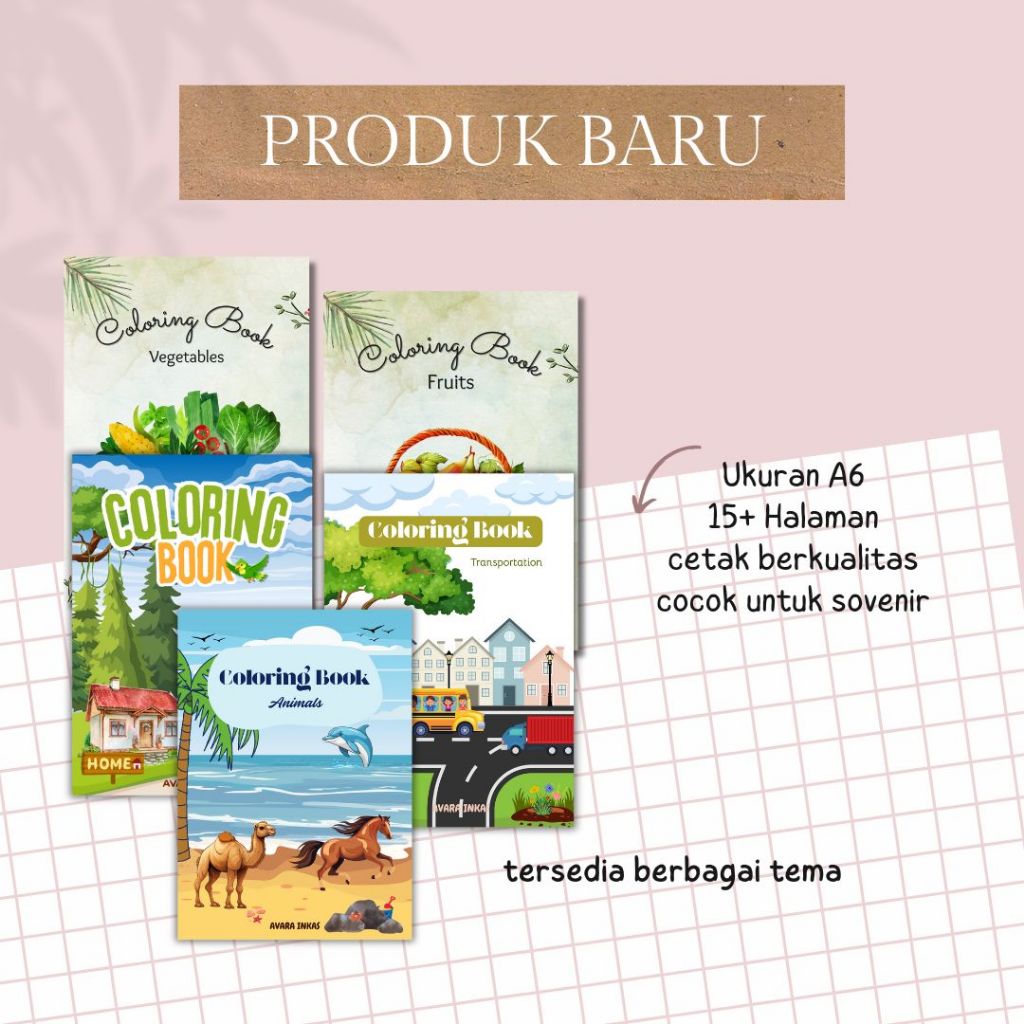 Jual [Inkas] Coloring Book / Buku Mewarnai anak TK PAUD ukuran A6 cocok ...