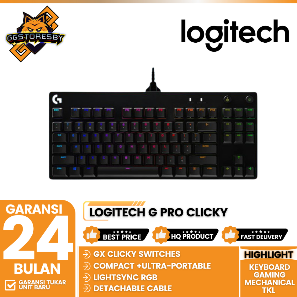 Jual Logitech G Pro Clicky Keyboard Gaming Mechanical Tkl Rgb For ...