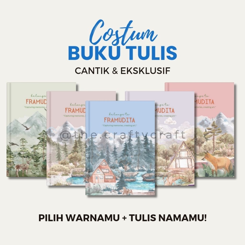 Jual Buku tulis custom nama | Buku estetik desain cantik | Shopee Indonesia
