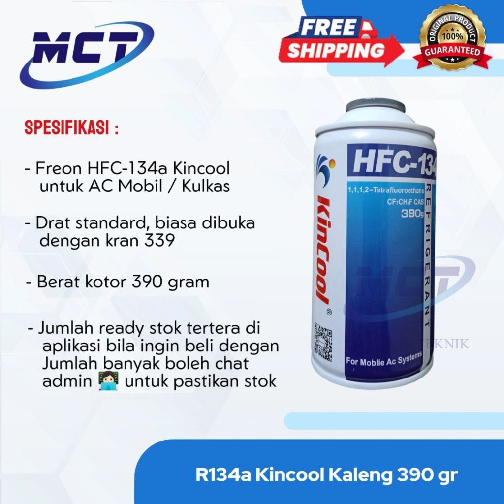 Jual Freon R134 Kincool kaleng 390 gram | R 134 Kin Cool Freon Kaleng ...