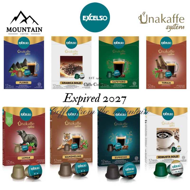 Jual Excelso unakaffe capsule kopi kapsul unakaffe all varian 6gr ...