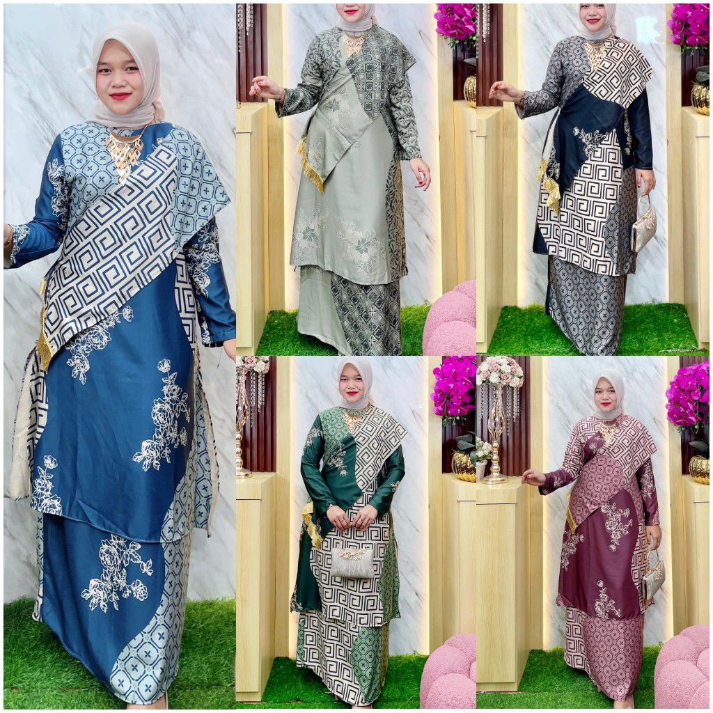 Jual Baju Kurung Batik Bundo kanduang include salendang 3 in 1 | Shopee ...