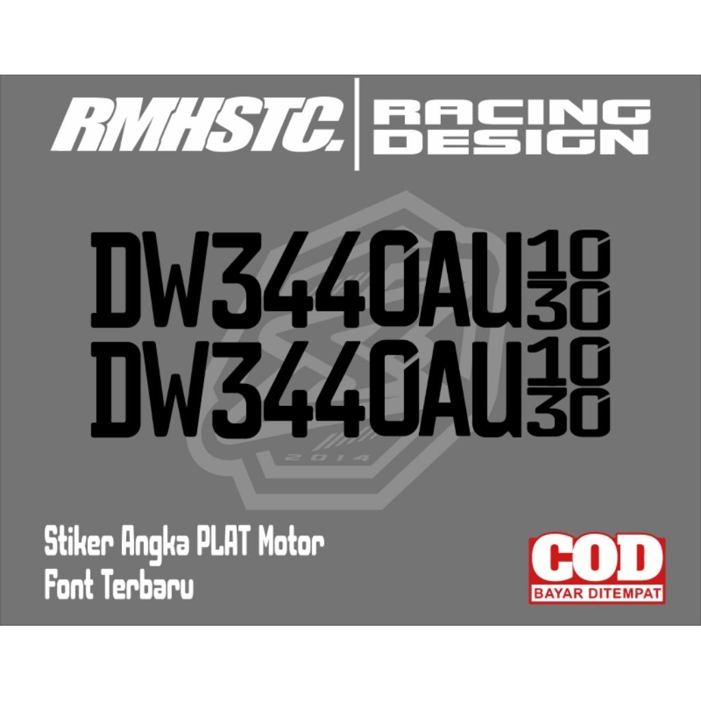 Jual stiker angka plat nomor motor font terbaru, stiker menyala ...