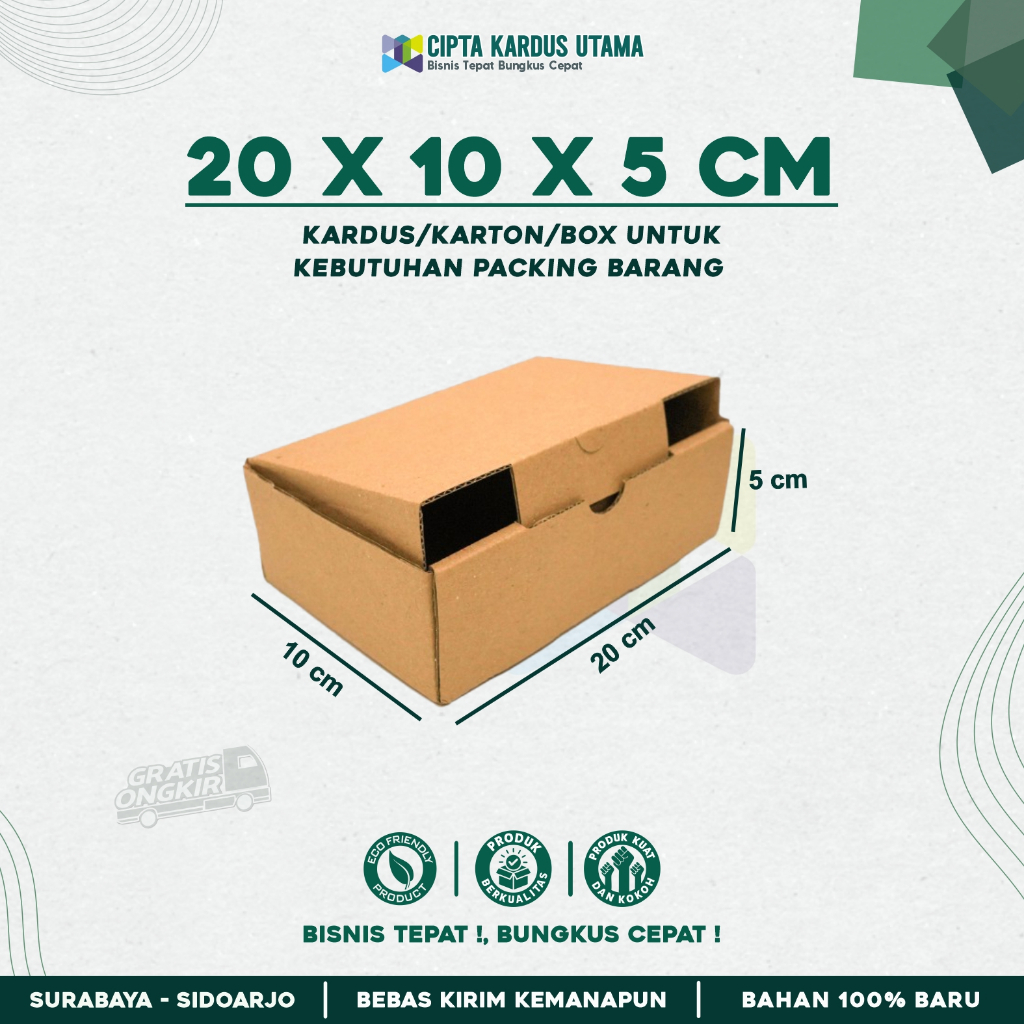 Jual Box Packing 20x10x5 die cut | Kardus Packing | Karton Packing ...