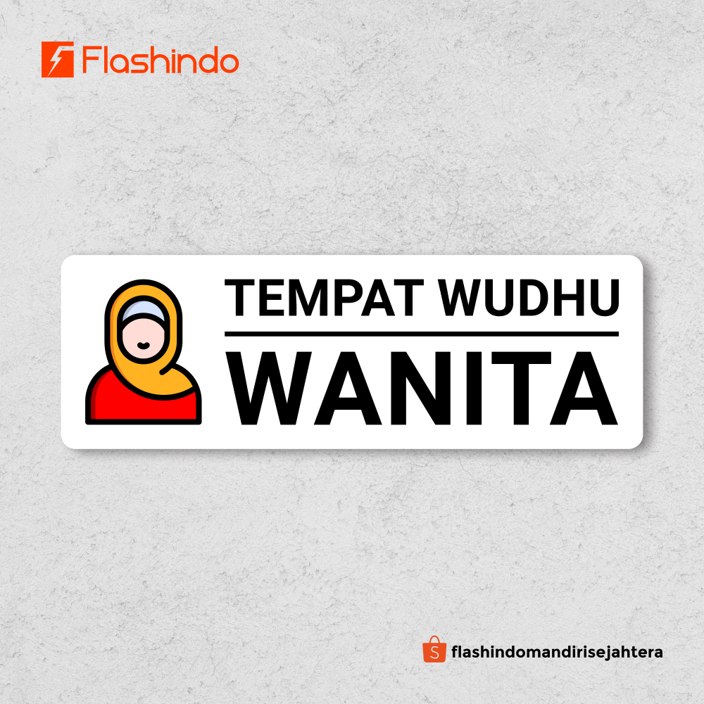 Jual Signboard Papan Akrilik TEMPAT WUDHU WANITA | Sign Arah Wudhu ...