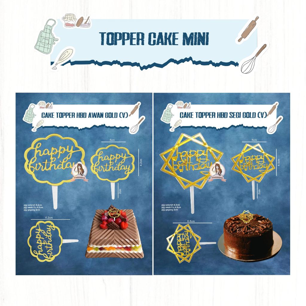 Jual topper cake mini/topper cupcake - pcs | Shopee Indonesia