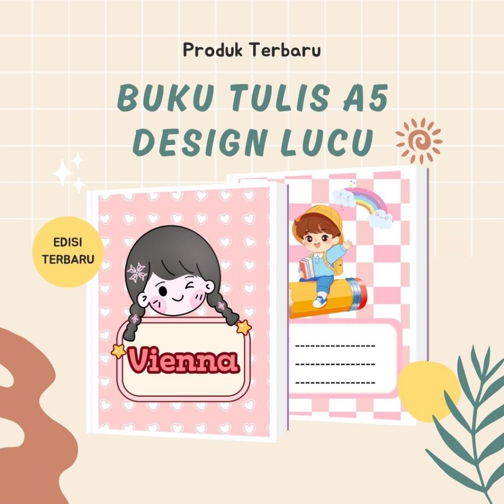 Jual BUKU TULIS CUSTOM/BUKU TULIS LUCU/BUKU TULIS A5/BUKU TULIS ANAK ...
