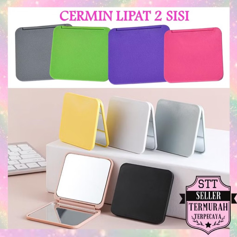 Jual Cermin Lipat Mini 2 Sisi Polos / Cermin Make Up Travelling ...