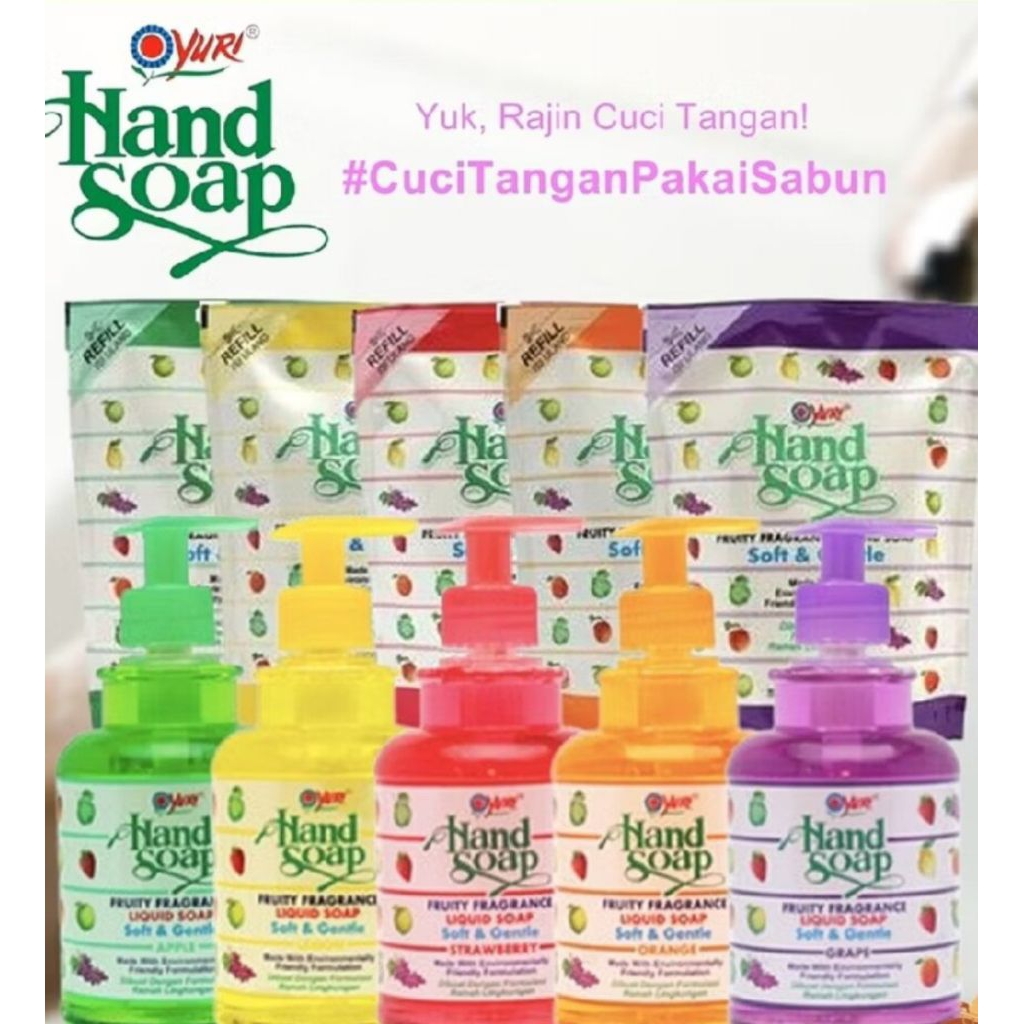 Jual YURI Hand Soap 410ml & 375ml Botol Pump & Refil - Yuri Hand Wash Soap | Shopee Indonesia