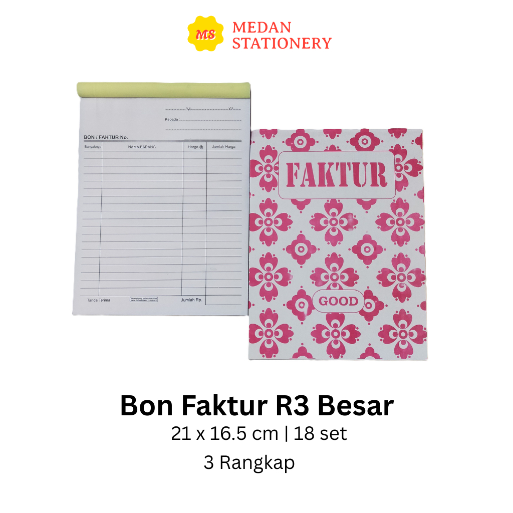 Jual BON FAKTUR BESAR R3 PLY NOTA NCR RANGKAP 3 | Shopee Indonesia
