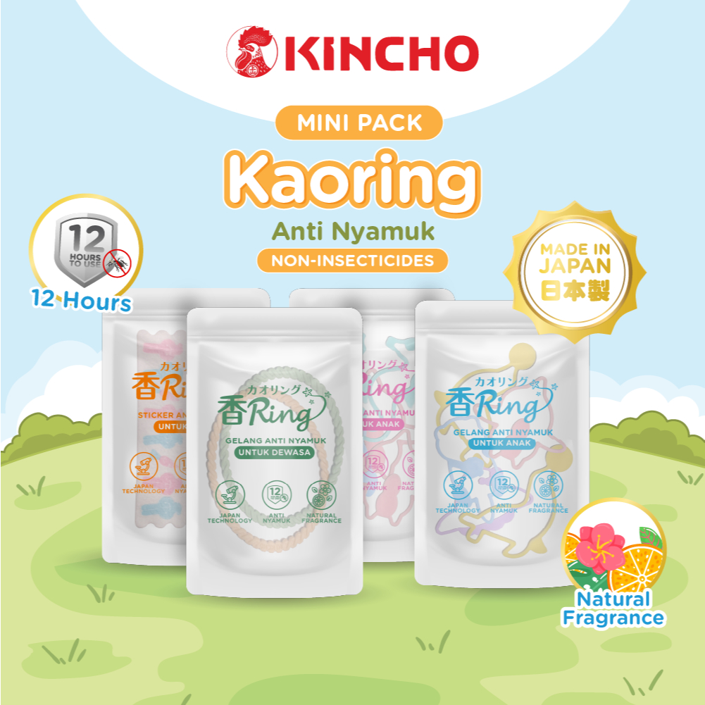 Jual (Mini Pack) KINCHO Kaori Ring Insect Repellent Gelang / Patch Sticker Light Anti Nyamuk dan ...